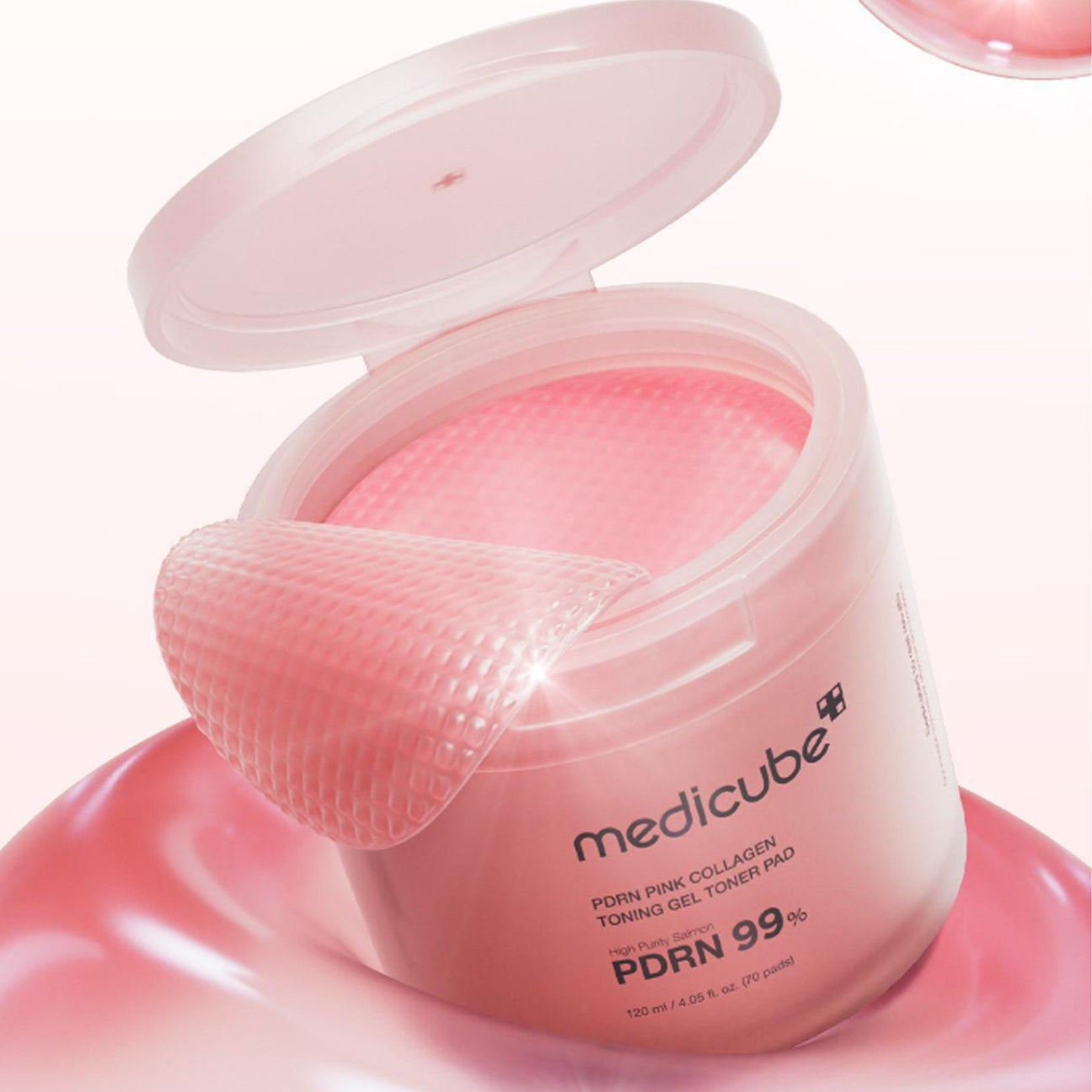 MEDICUBE PDRN Pink Collagen Toning Gel Toner Pad 120mL 70 Sheets – Kobliss